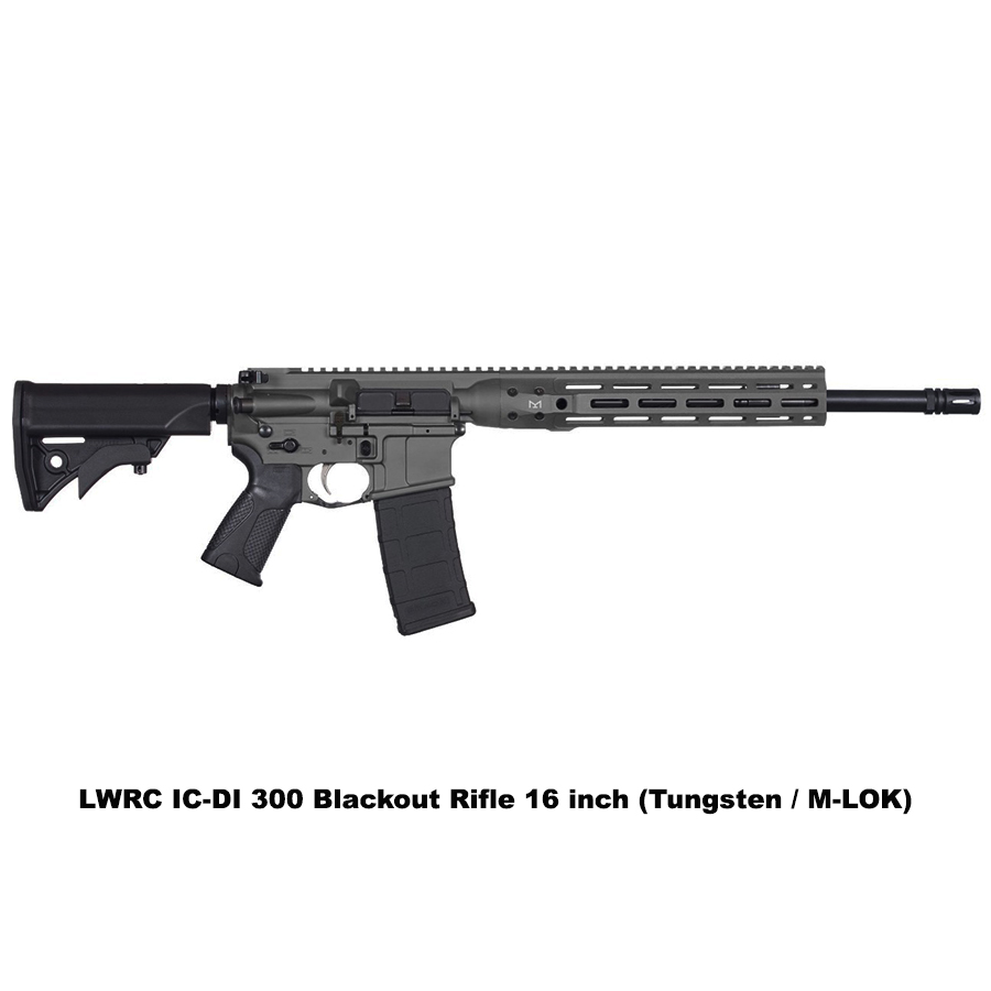 LWRC DI 300 Blk (Tungsten) | LWRC IC-DI 300 Blackout Rifle 16 inch ...