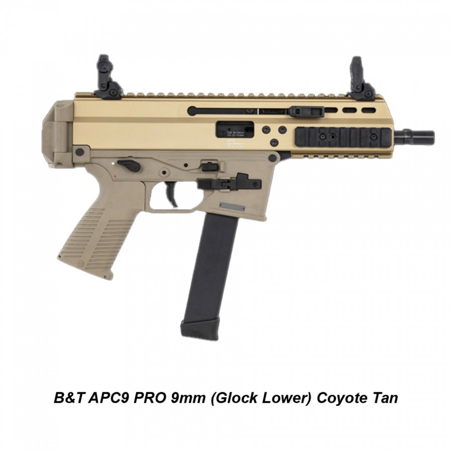 B&T APC9 PRO 9mm (Glock Lower) Coyote Tan | B&T APC 9 : Sale - XGAguns.com