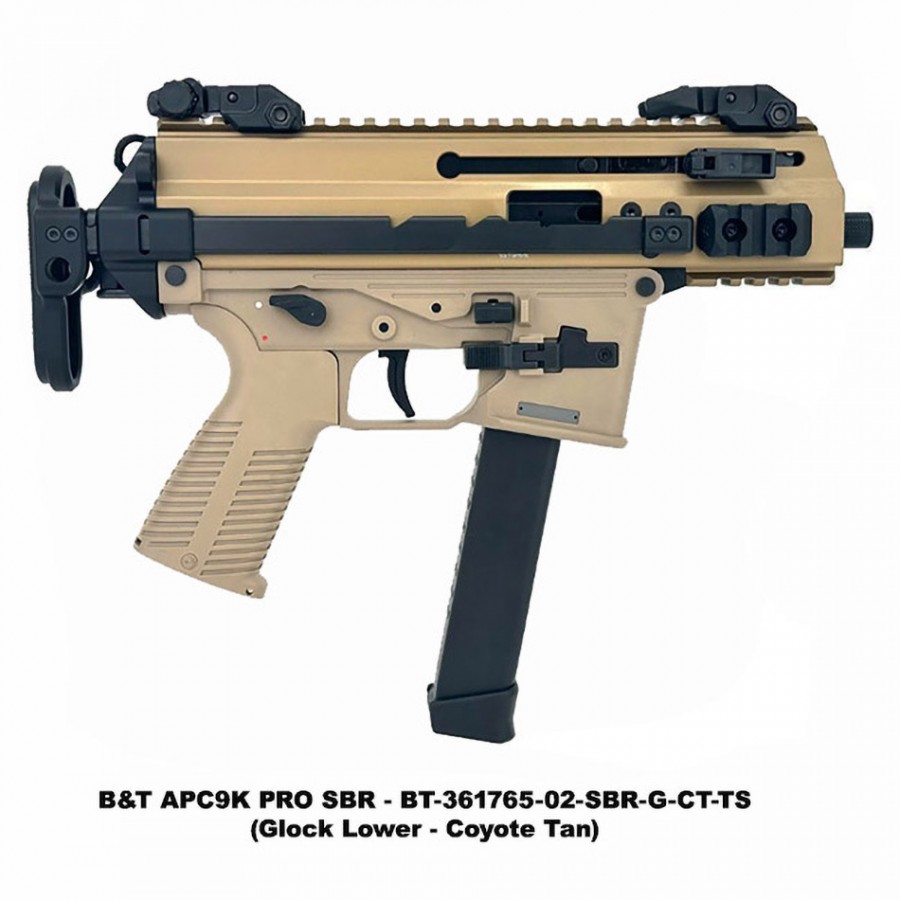 B&T APC9K SBR Tele Stock/Glock Lower (Coyote Tan) | B&T APC 9K : Sale ...