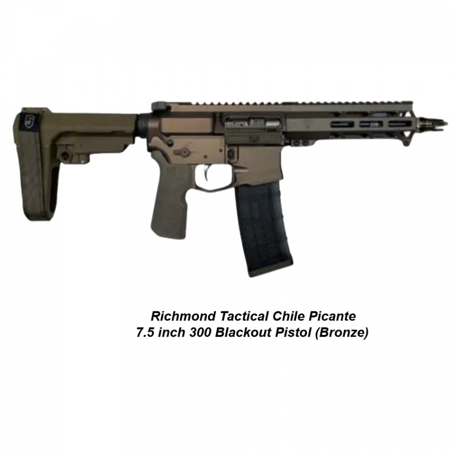Richmond Tactical Chile Picante 7.5 inch 300 Blackout Pistol (Bronze ...