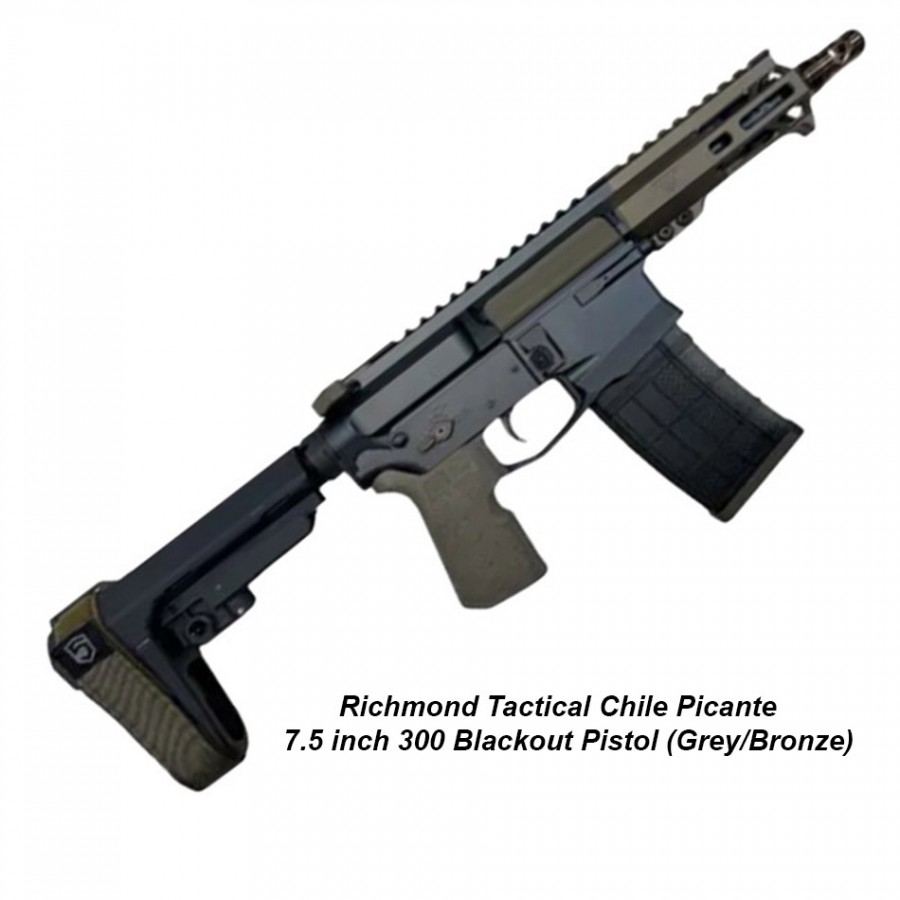 Richmond Tactical Chile Picante 7.5 inch 300 Blackout Pistol (Grey ...