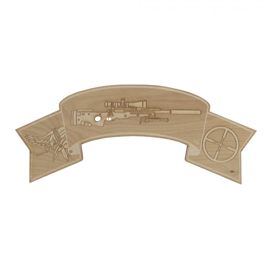 Sniper Qualification Tab Wood Sign | Center Mass, Inc